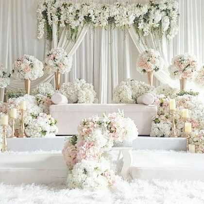 12 Idea Pelamin Tema Putih Untuk Majlis Kahwin - Pesona Pengantin