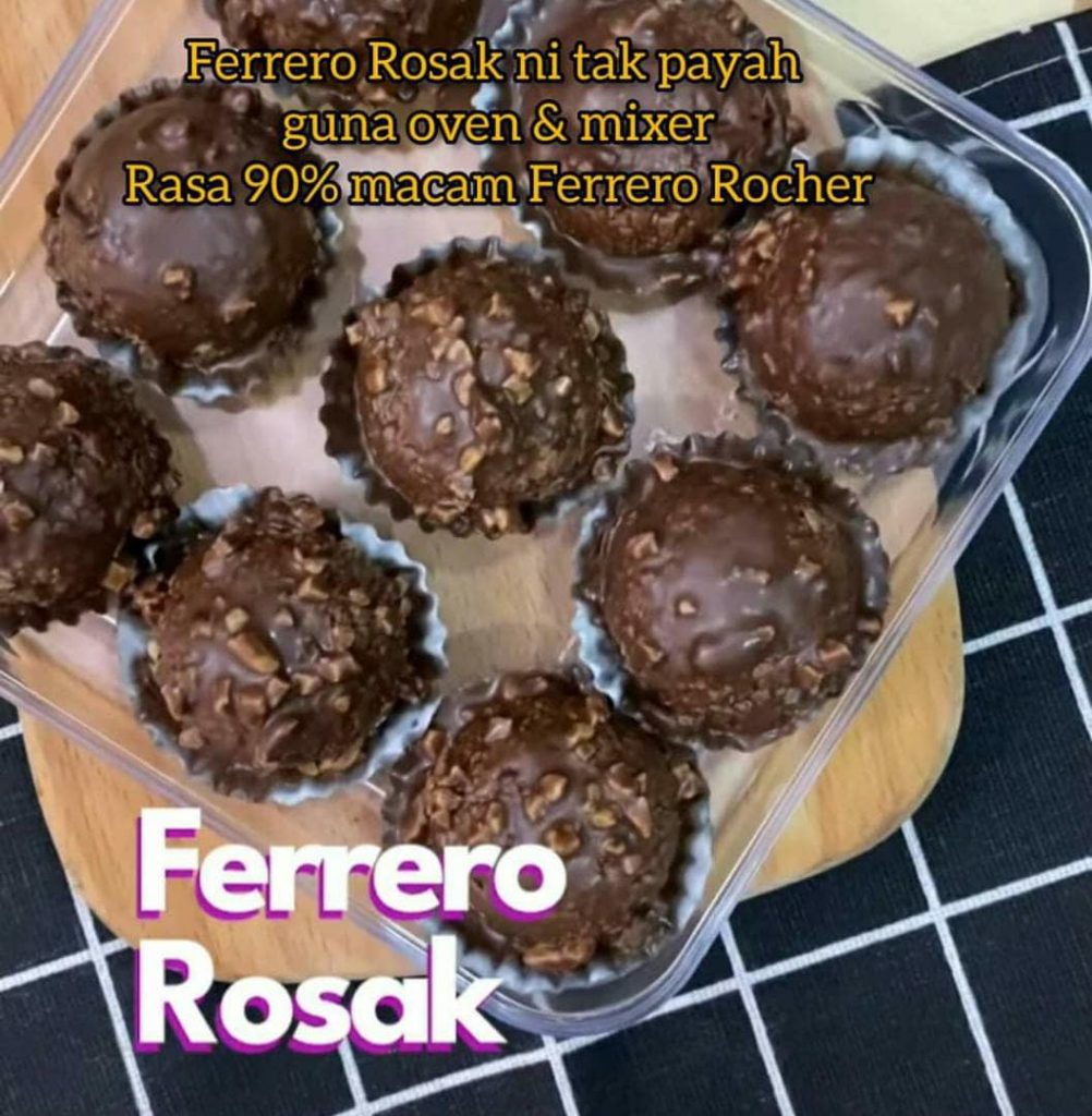 Resipi 'Ferrero Rosak,' Tak Perlu Oven & Mixer, Rasa Pun Lebih Kurang ...