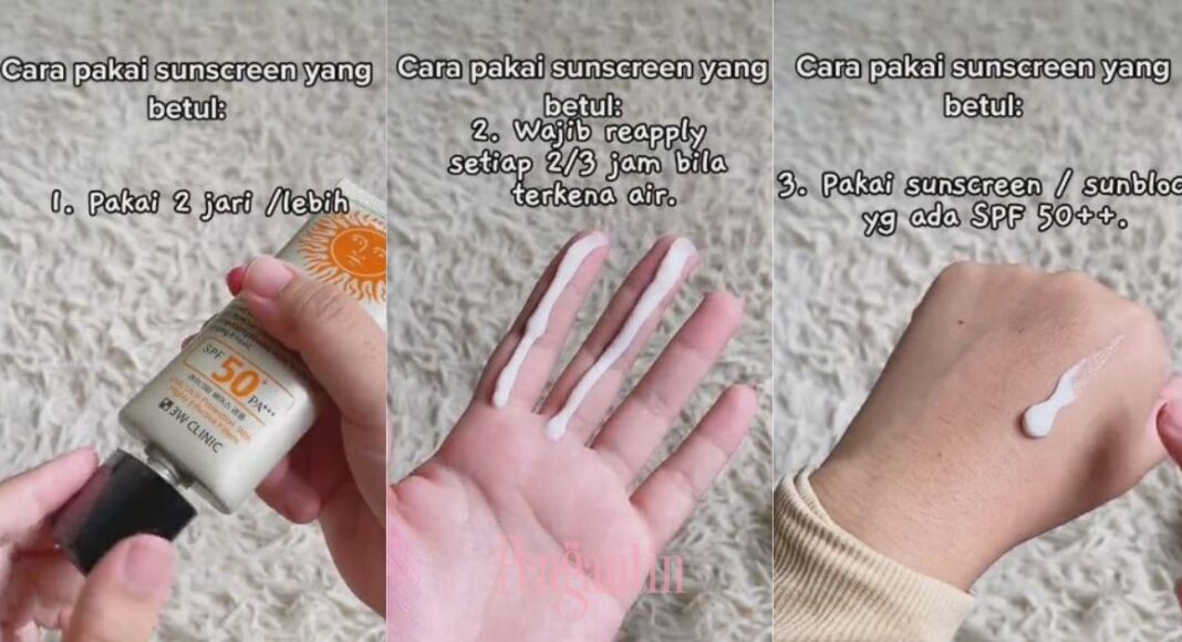 Cara Pakai Sunscreen Dengan Betul , Barulah Muka Tak Naik Jeragat!